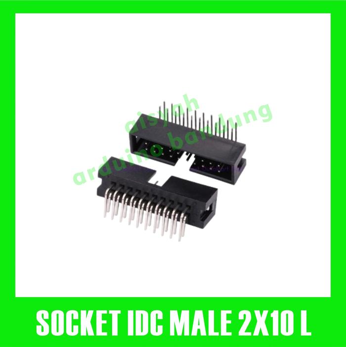 Promo DC3-20P Socket IDC Male Right Angle Siku 20P 20 Pin 2x10 Box ...