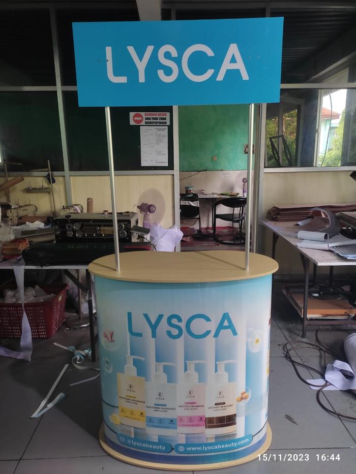 Jual Meja Polycounter Promosi Custom Desain / Polycounter Oval Curve ...