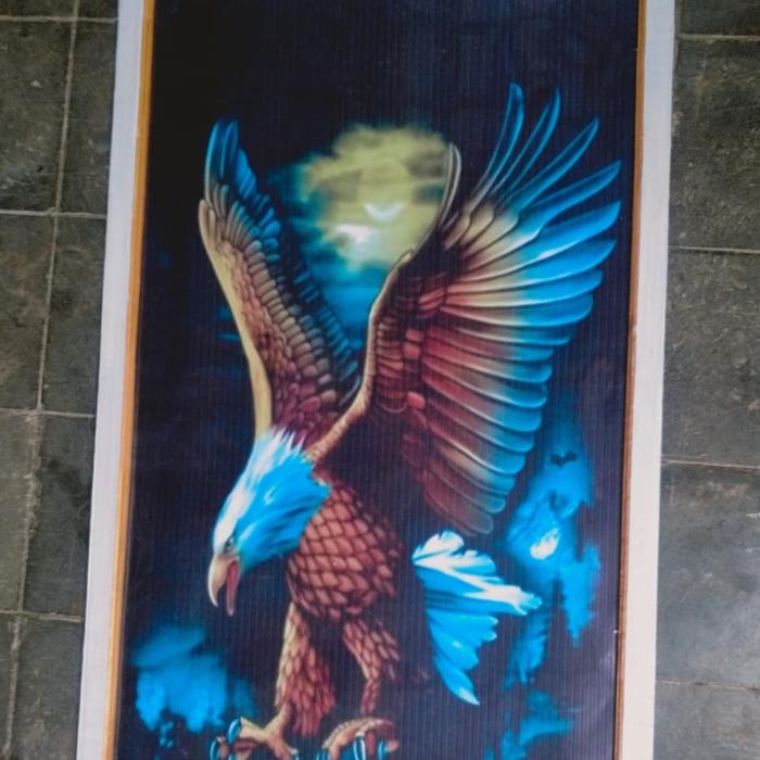 Jual hiasan dinding lukisan cetak elang plus bingkai ukuran 85*55 ...