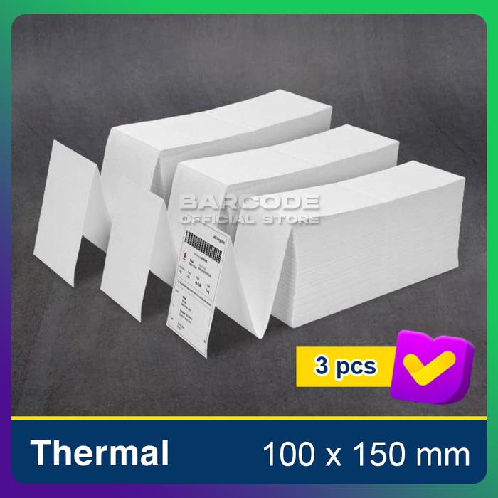 Promo Label Barcode 100x 150 Kertas Stiker Termal 100x150 mm A6 3 Pcs Cicil 0% 3x - Jakarta ...