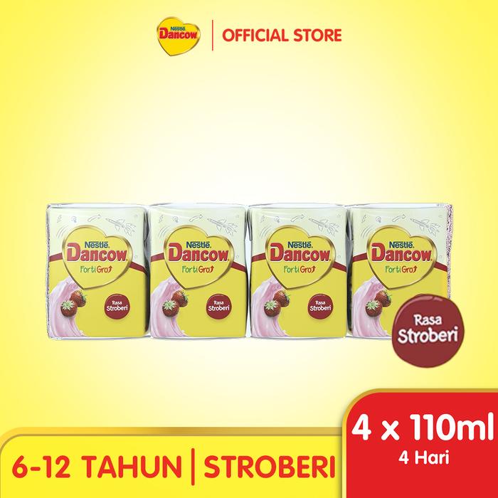 Promo Nestle DANCOW FortiGro Susu UHT Stroberi Multipack 110ml x 4 ...
