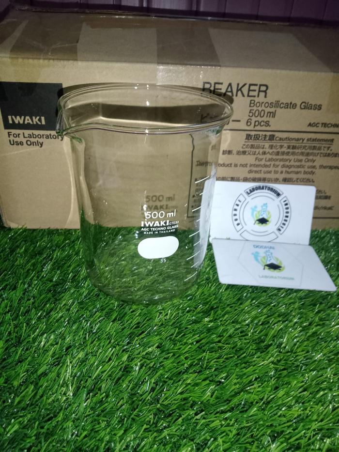 Jual Beaker Glass, Beker Gelas, Gelas Kimia Iwaki 500 ml - Kota Medan ...
