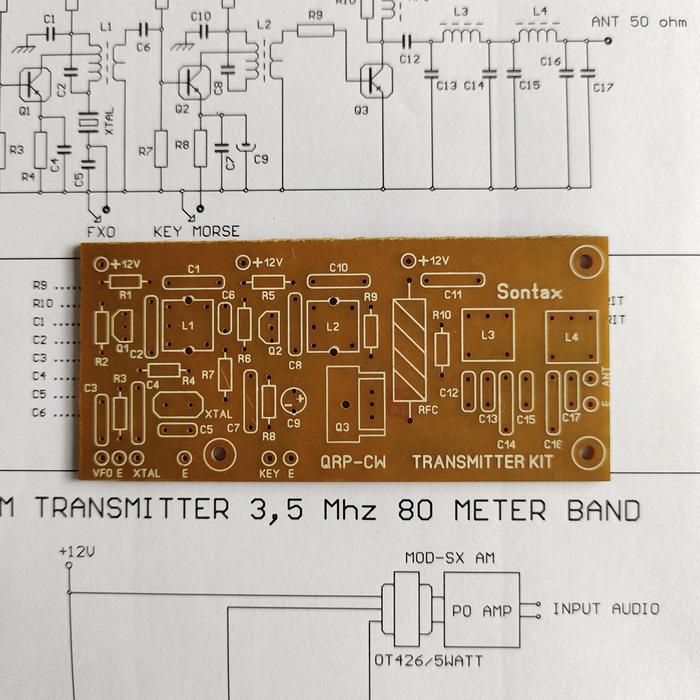 Jual pcb pemancar am sw 80 meter band transmitter 80meterband 3mhz 4mhz ...