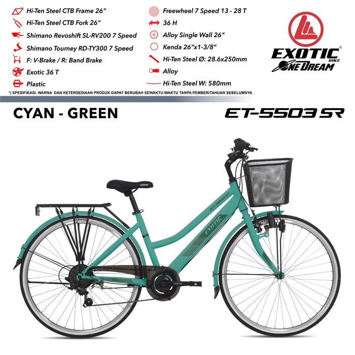 Jual sepeda City Bike CTB 26" EXOTIC ET-5503 SR 7 Speed Garansi 5 tahun ...