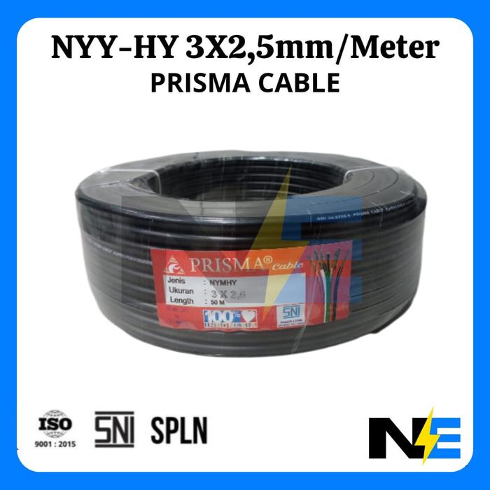 Jual Kabel listrik 3x2.5 mm PRISMA SNI tembaga serabut PER METER - Kab ...