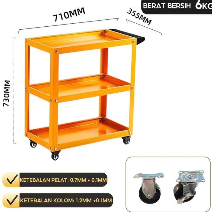 Jual Reaim Troli Bengkel Rak 3 Susun Trolly Keranjang Troli Alat ...