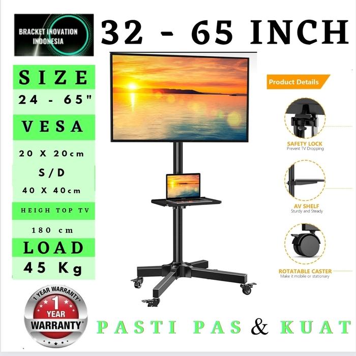 Jual breket bracket standing tv led 75 65 60 55 50 43 32 inch north ...