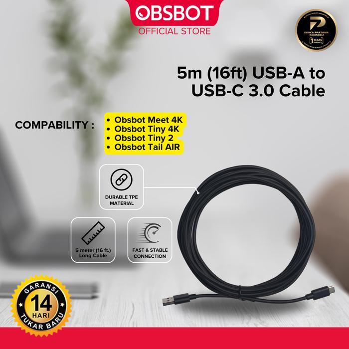 Promo OBSBOT 5m (16ft) USB-A to USB-C Cable Cicil 0% 3x - Jakarta Pusat - Obsbot Official Store ...