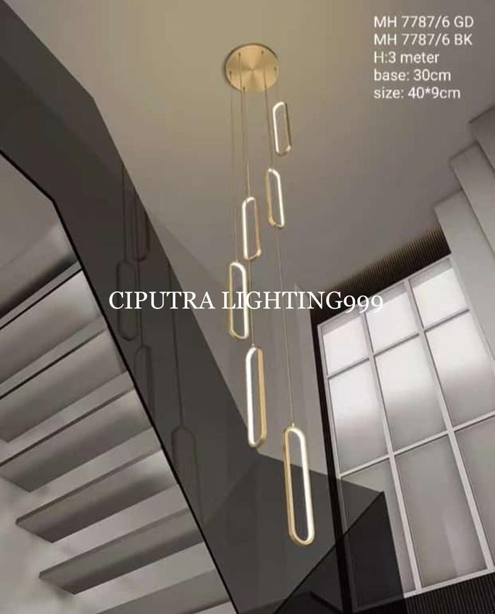 Jual LAMPU GANTUNG HIAS LED VOID TANGGA MINIMALIS NORDIK 6 LAMPU ELEGANT - Jakarta Pusat ...