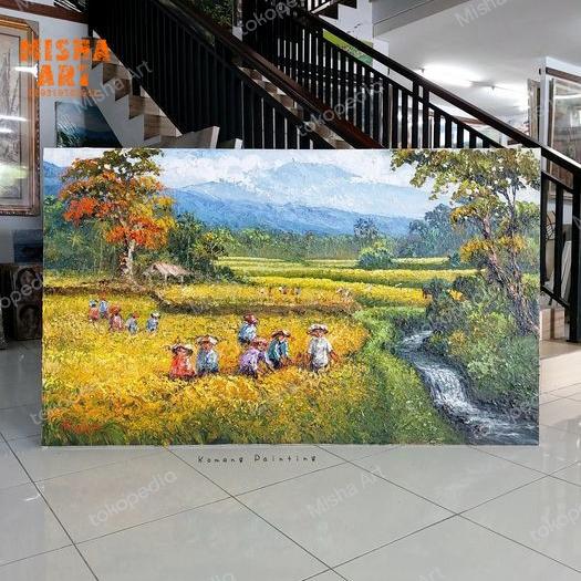 Jual Lukisan panen padi texture palet knife - Kab. Bandung - Misha Art ...