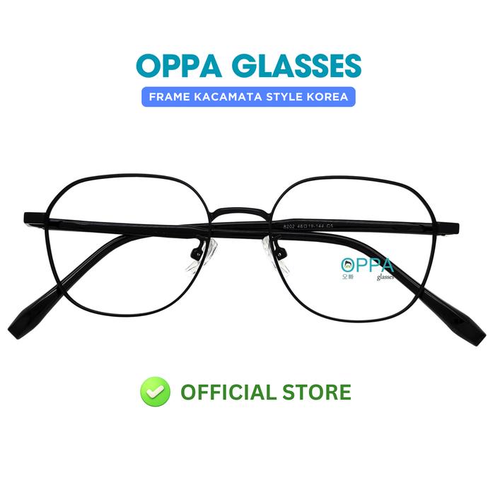 Promo Frame Kacamata Korea Pria Wanita OPPA OP59 FBL Hitam Square Minus ...