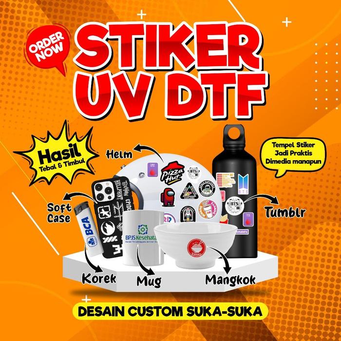 Jual JASA Cetak Stiker DTF UV Sticker Meteran UV Decal Kering Permeter ...