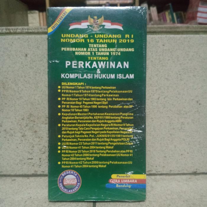 Jual Undang Undang Nomor 16 Tahun 2019 Perkawinan dan Kompilasi Hukum Islam - Jakarta Pusat - TB ...