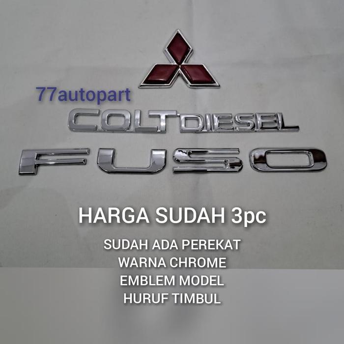 Jual emblem fuso canter set harga sudah 3pc fuso colt diesel dan logo ...