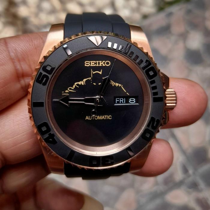 Jual SEIKO MOD black batman NH36 movement black pvd SKX SRPD NH36 ...