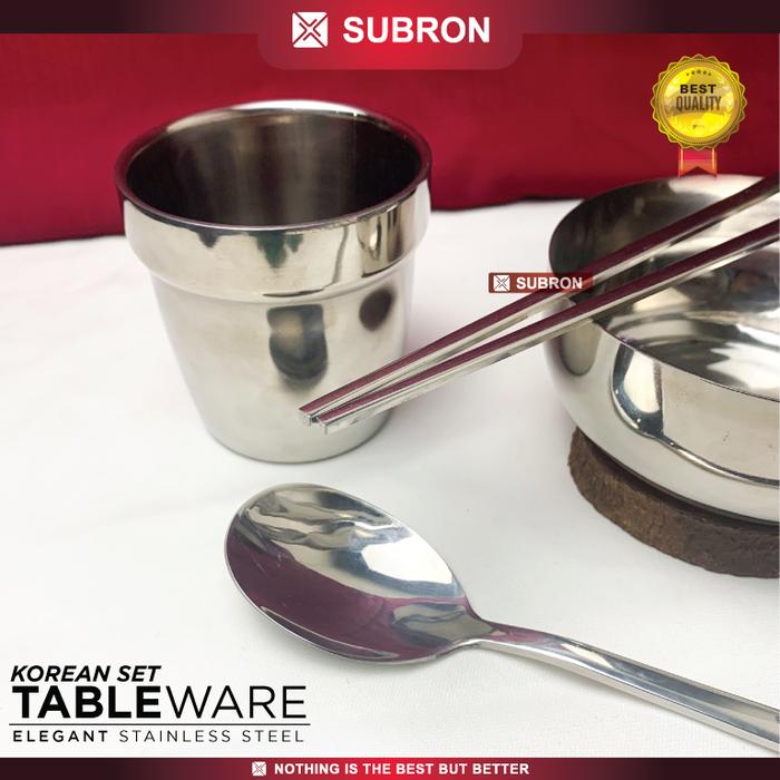 Jual Subron Korean Set Mangkok Nasi, Sendok Sumpit Korea Stainless Sus ...