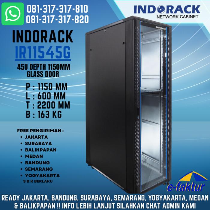 Jual INDORACK CLOSE RACK 45U DEPTH 1150MM GLASS DOOR - IR11545G ...