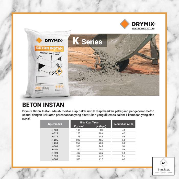 Jual DRYMIX K SERIES BETON INSTAN - K 225 - Kab. Bogor - Bun Jaya Sanitary | Tokopedia
