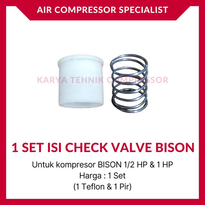Jual 1 SET Teflon Pir Isi Check Valve Kompresor Udara BISON 1/2 HP & 1 ...