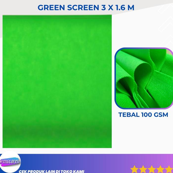 Jual OI Backdrop Kain Green Screen 3 Meter Background Lipat Foto Studio ...