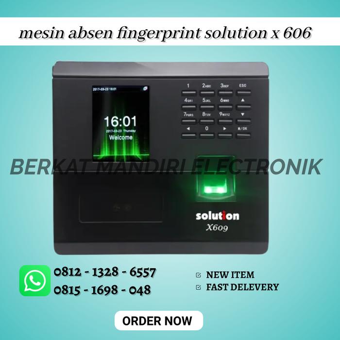 Jual SOLUTION X609 MESIN ABSEN WAJAH/Mesin Absensi Sidik Jari Solution ...
