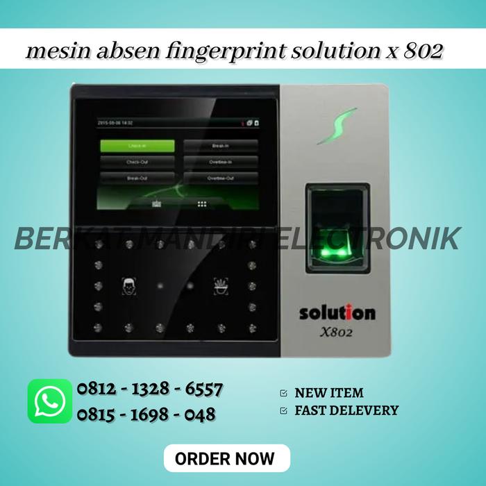 Jual SOLUTION X802 Mesin Absen Fingerprint & Face Mesin Absen Solution ...
