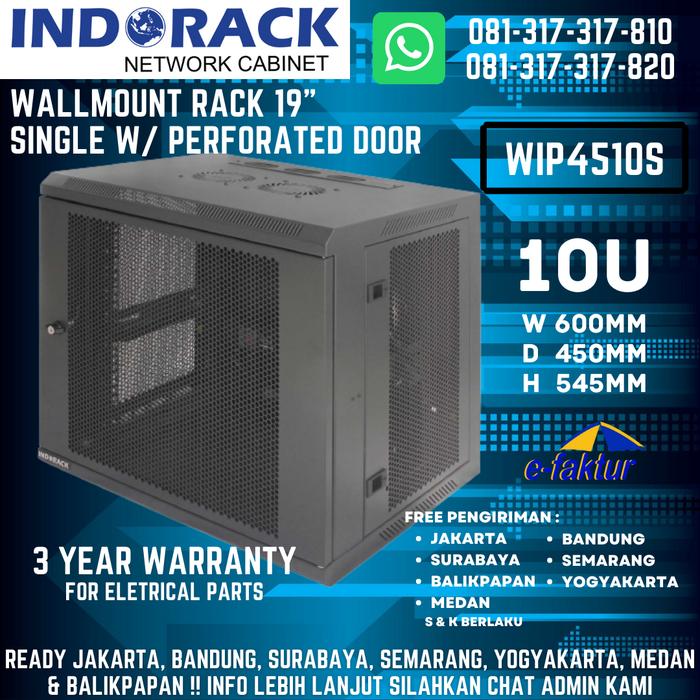 Jual WIP4510S - INDORACK WALLMOUNT 10U DEPTH 450MM SINGLE PERFORATED ...