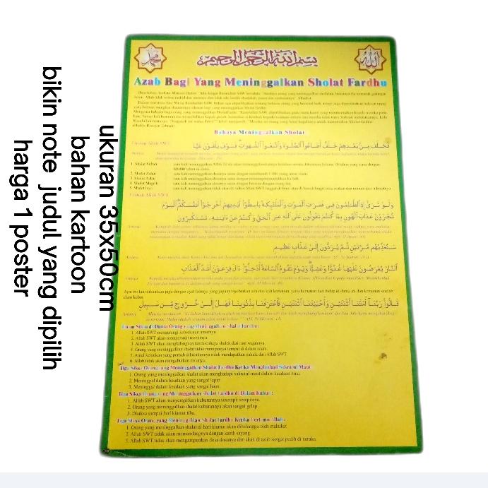 Jual poster azab bagi yang meninggalkan sholat fardhu - Kota Bekasi ...