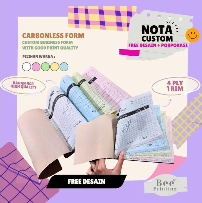 Jual CETAK NOTA ( BON KWITANSI ) CUSTOM 4 PLY 1 RIM NCR | FREE DESAIN ...