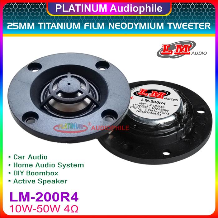 Jual Tweeter 2 Inch 4 Ohm 25mm Titanium Silk Dome Neodymium Tweter ...