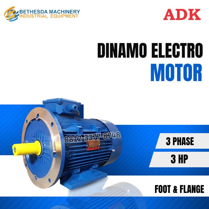Jual Dinamo Motor ADK 3 Hp 1500 RPM B35 3 Phase ADK Motor - Kota Surabaya - Distributor Mesin ...