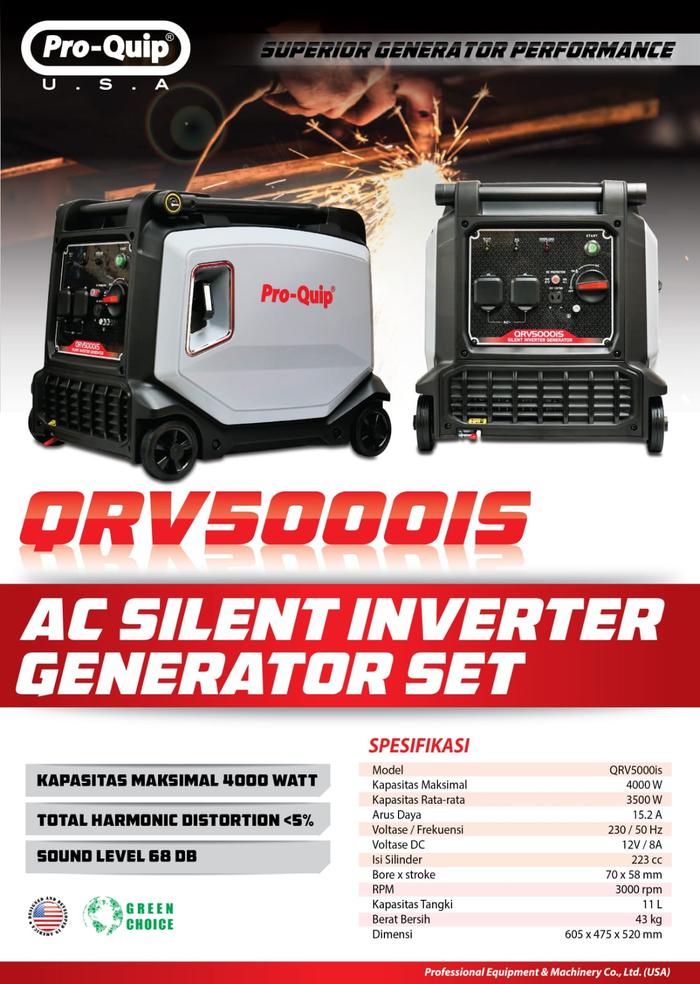 Jual Genset Proquip Silent Inverter 4000 Watt QRV 5000 IS - Jakarta ...