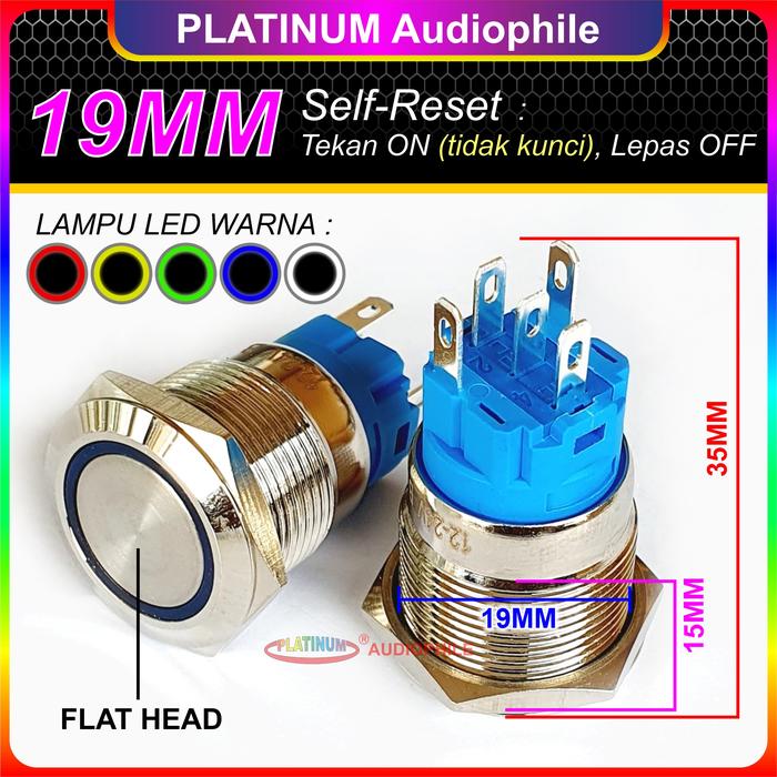 Jual Saklar On Off Stainless Lampu Metal Push Button Switch 12mm 16mm ...