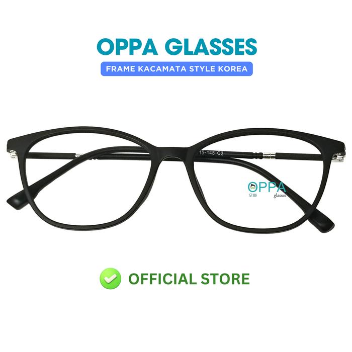 Promo Frame Kacamata Korea Pria Wanita OPPA OP73 Hitam Oval Minus ...