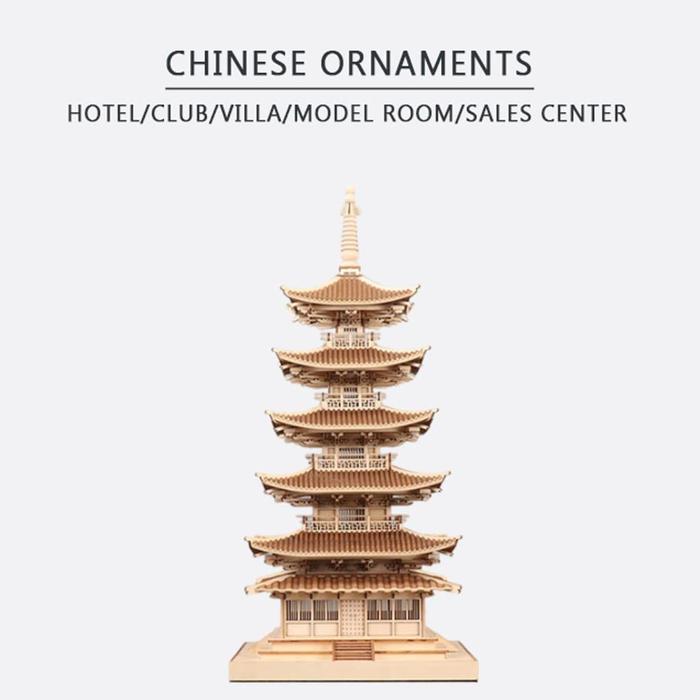 Jual Pajangan Rumah Pagoda Dekorasi Kayu / Wooden Pagoda Statue 3046 ...