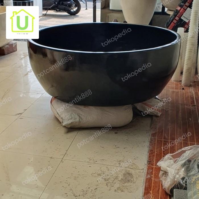 Jual kolam ikan pot teratai bath ub bulat hitam glossy 40 x 140 - Kota ...