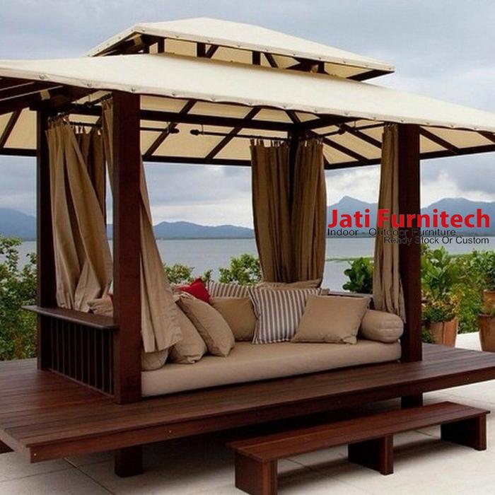 Jual gazebo tingkat kayu - gazebo pantai - gazebo custom ukuran dan ...