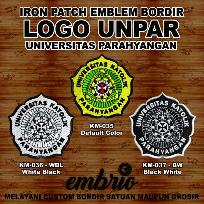 Jual Patch UNPAR emblem bordir logo Universitas Katolik Parahyangan ...