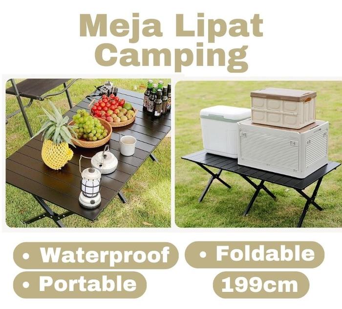 Promo Meja Lipat Barang Portable Meja Camping 119cm FREE TAS BAG Ringan ...