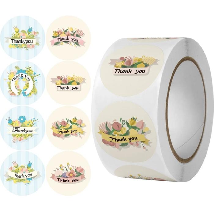 Jual stiker label kue sticker label thank you - 1 roll isi 500 pcs PART ...