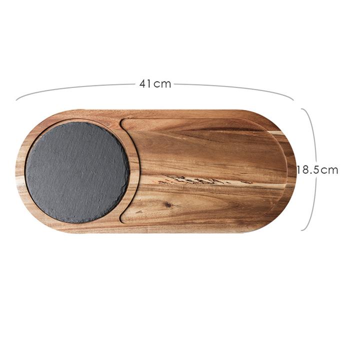 Jual Marble Doff Wood Steak Plate / Zeth Black Rectangular Tray A60 ...