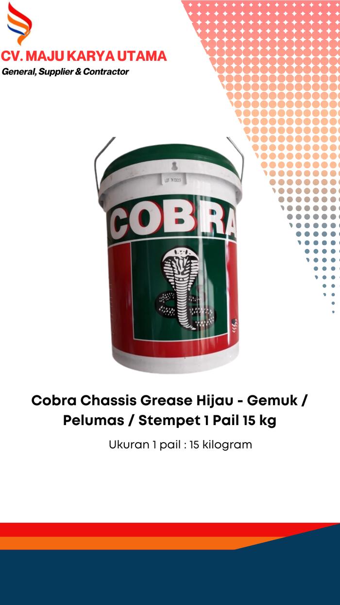 Jual Cobra Chassis Grease Hijau - Gemuk / Pelumas / Stempet 1 Pail 15 ...