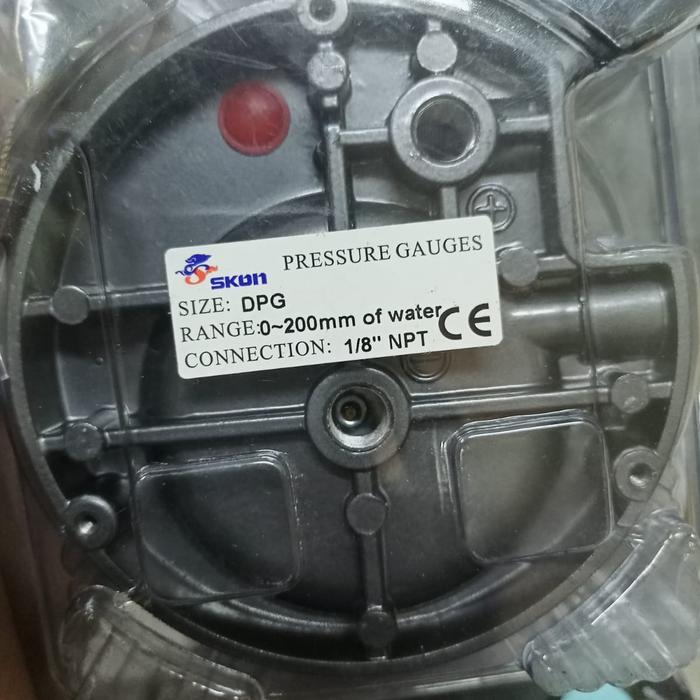 Jual Pressure gauge skon DPG 0-300 mm of water drat 1/8" NPT - Jakarta ...