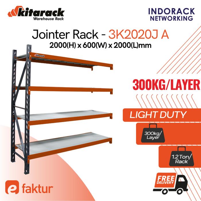 Jual Rak Gudang Besi 300kg per Layer Rack Gudang 2 Meter Jointer Abu ...