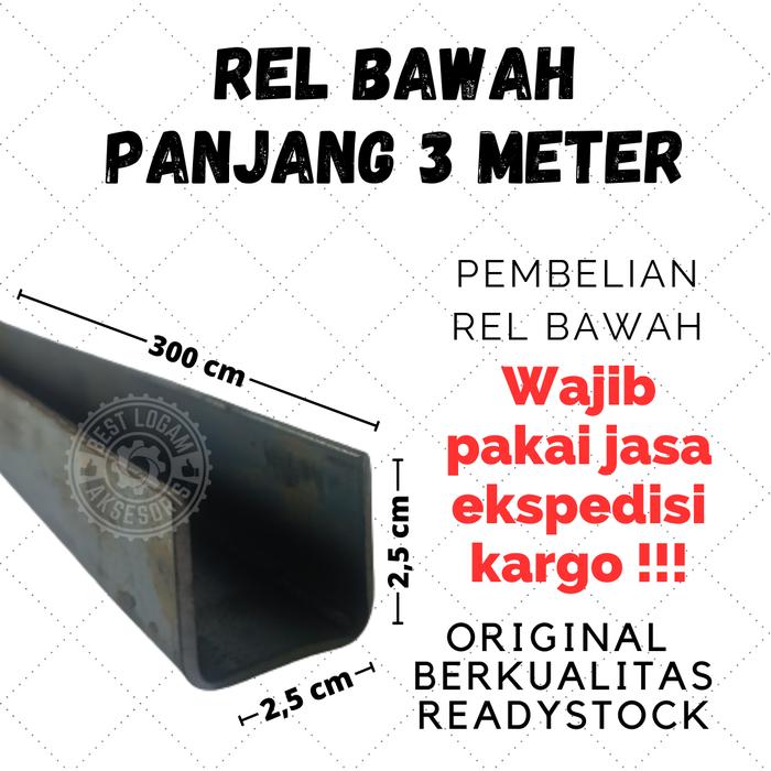 Jual Rel bawah pintu besi rel henderson pintu lipat sliding - 3 Meter ...