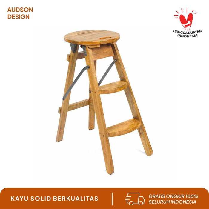 Jual Kursi lipat tangga kayu solid stepladder - Ricci Folding Stool ...