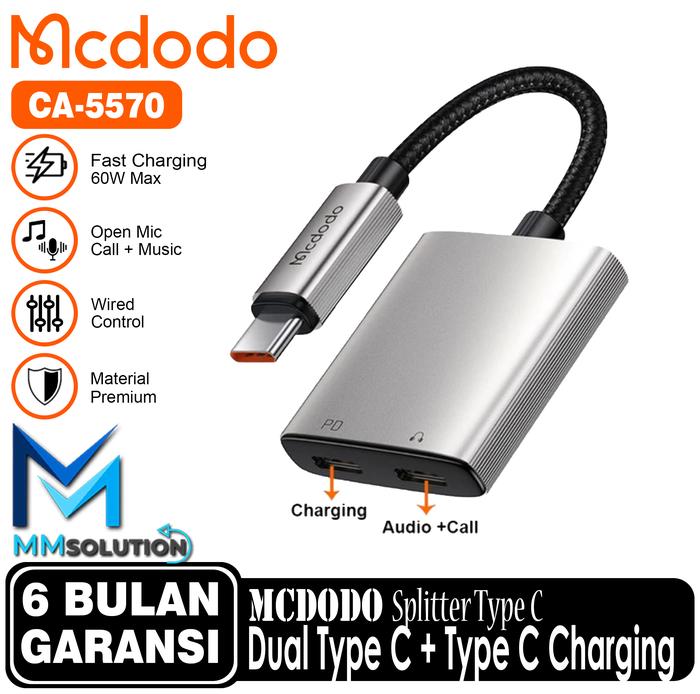 Jual MCDODO Splitter Type C To Jack Audio 2in1 For iPhone 15 Pro Max ...