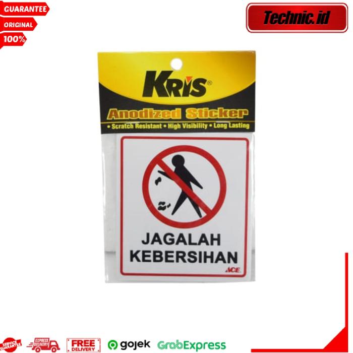 Jual Kris Stiker Anodized Label JAGALAH KEBERSIHAN 9x10 Cm ...
