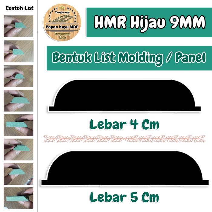 Jual Lis Kayu Wall Moulding Dinding Lebar 4 - 5 Cm HMR ( MDF HIJAU ...