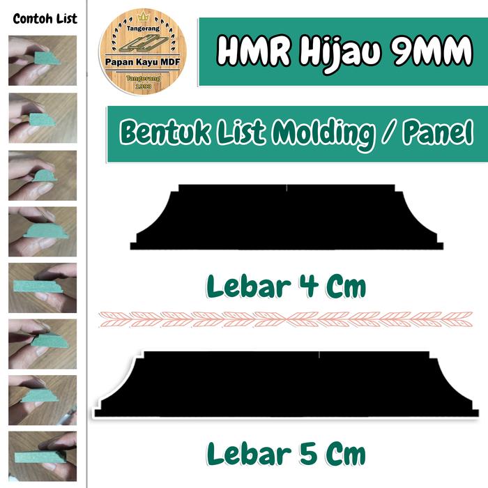 Jual Lis Kayu Wall Moulding Dinding Lebar 4 - 5 Cm HMR ( MDF HIJAU ...